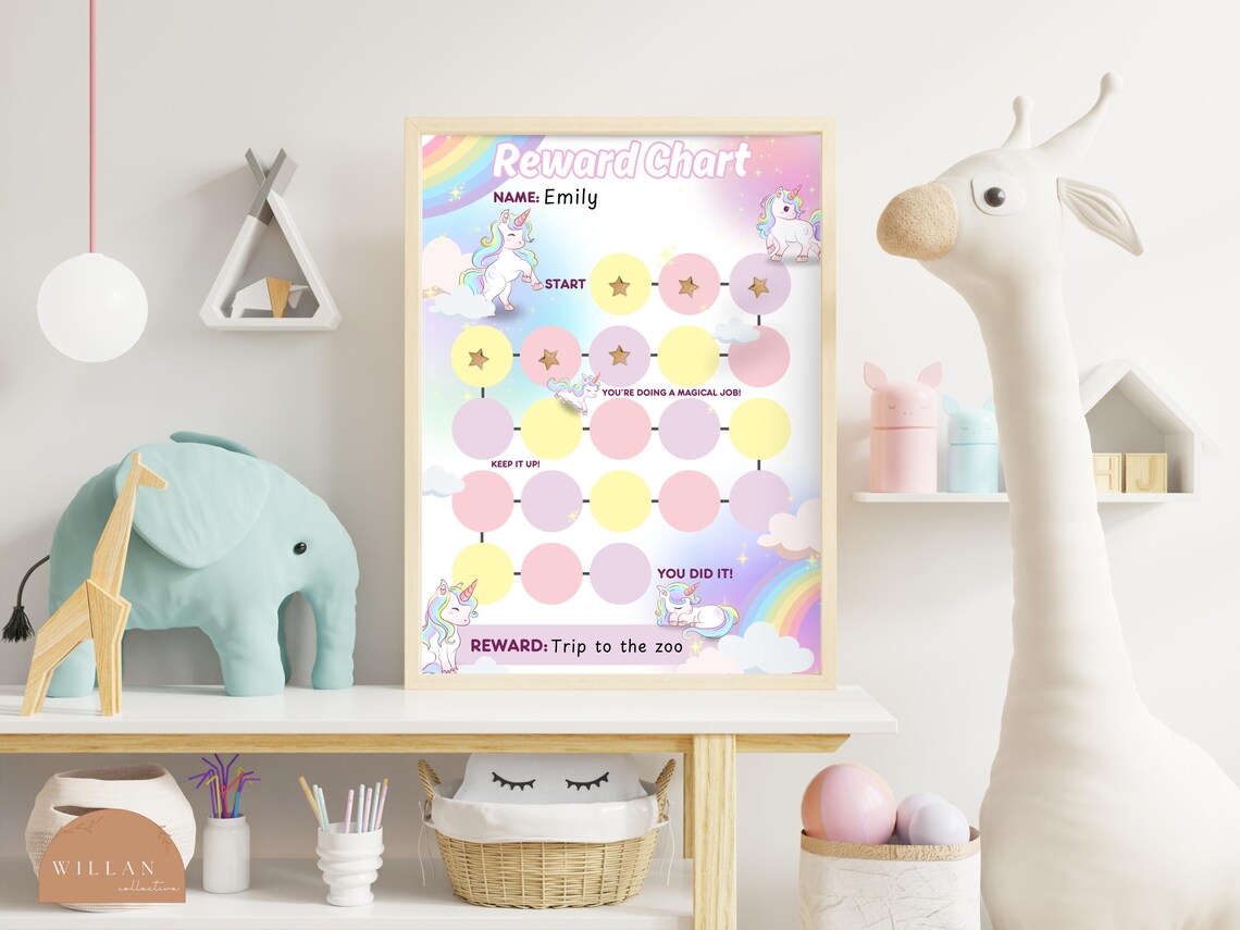 Printable Reward Chart for Kids Digital Reward Chart Star Chart Potty ...