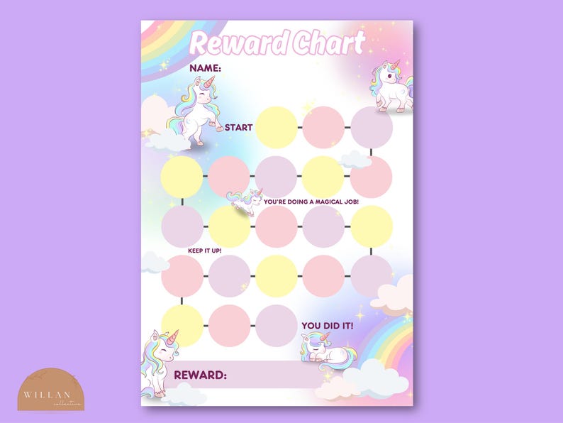 Printable Reward Chart for Kids Digital Reward Chart Star Chart Potty ...