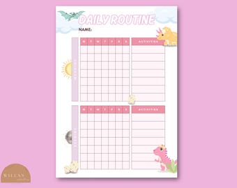 Printable Daily Routine Chart for Kids | Digital Routine Chart | Star ...