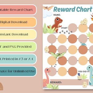 Printable Reward Chart for Kids Digital Reward Chart Star Chart Potty ...