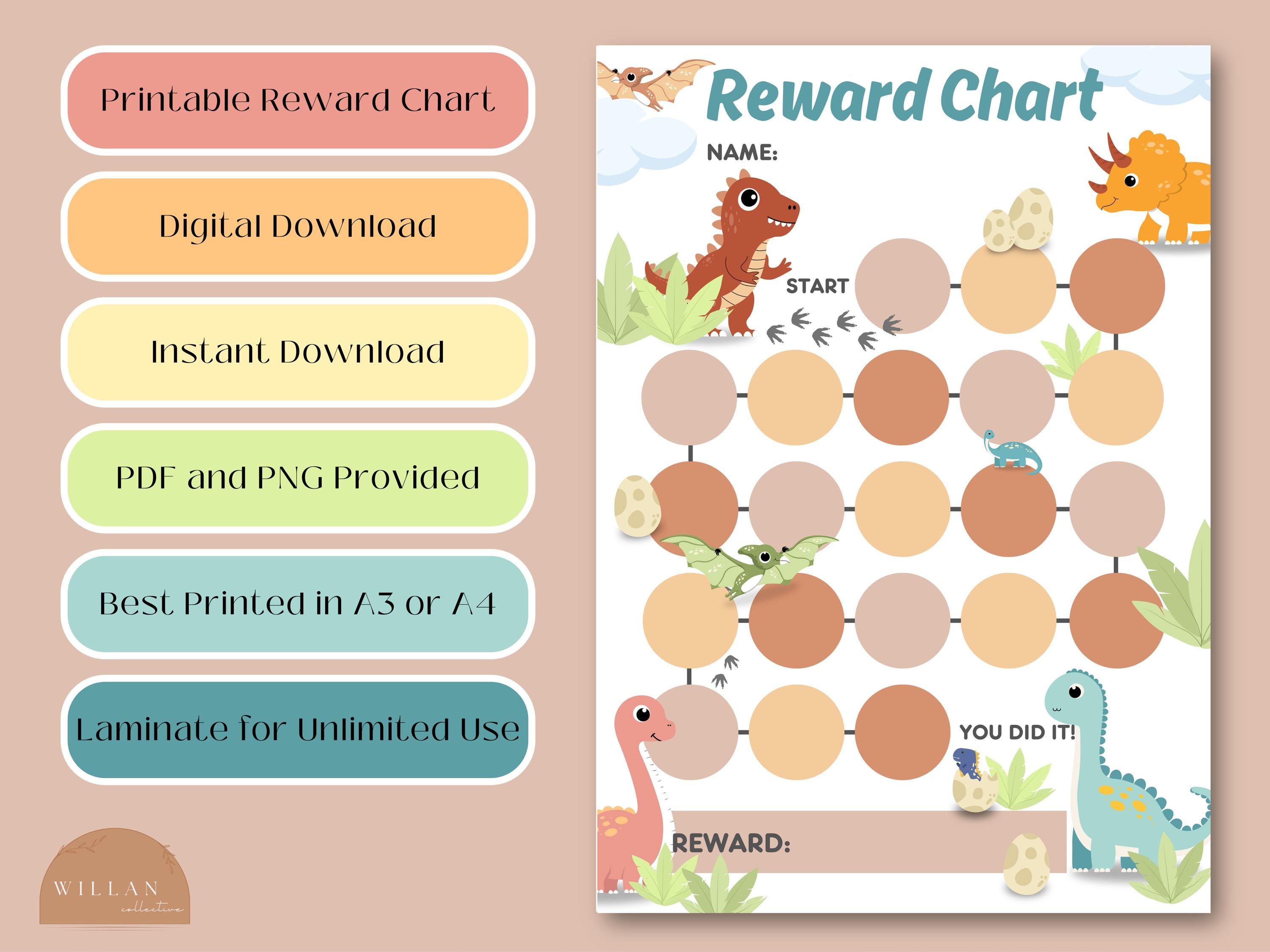 Printable Reward Chart for Kids Digital Reward Chart Star Chart Potty ...