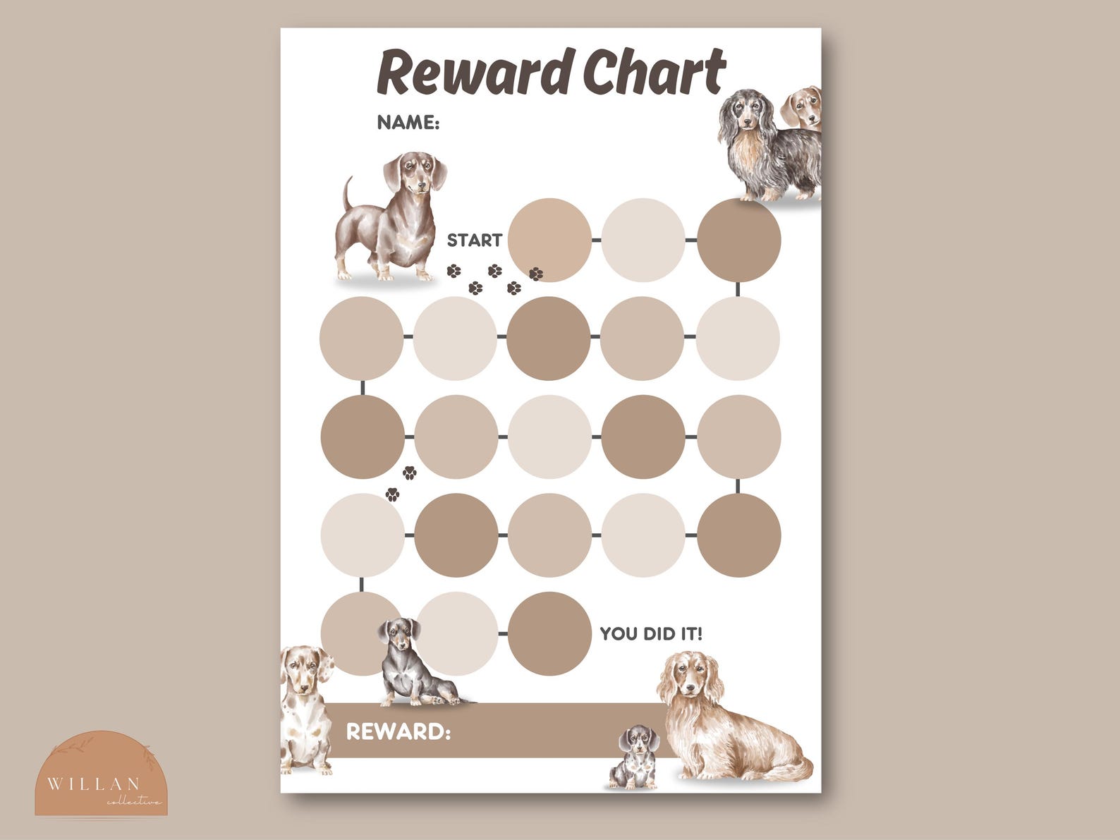 Printable Reward Chart for Kids Digital Reward Chart Star Chart Potty ...