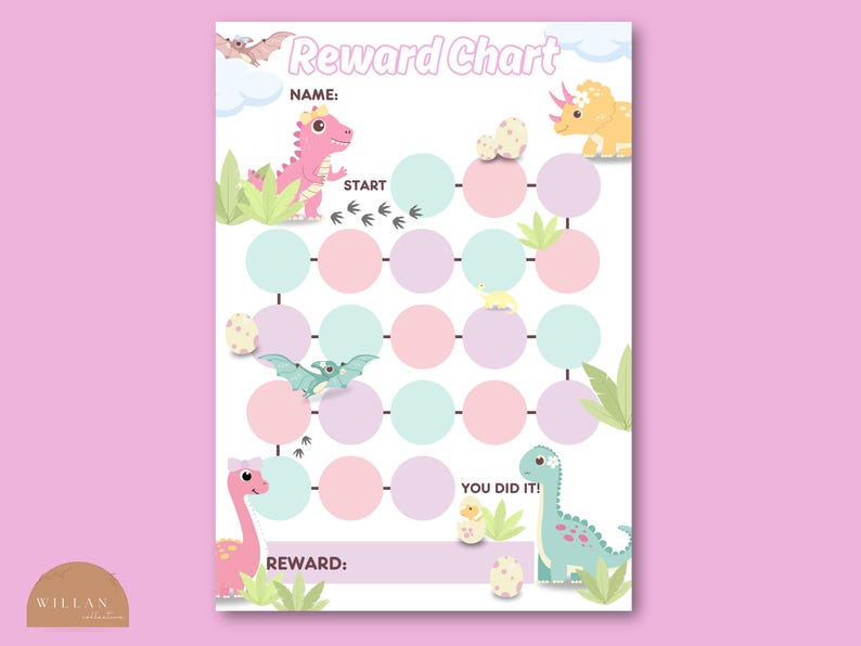Printable Reward Chart for Kids Digital Reward Chart Star Chart Potty ...