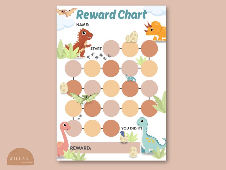 Printable Reward Chart for Kids Digital Reward Chart Star Chart Potty ...