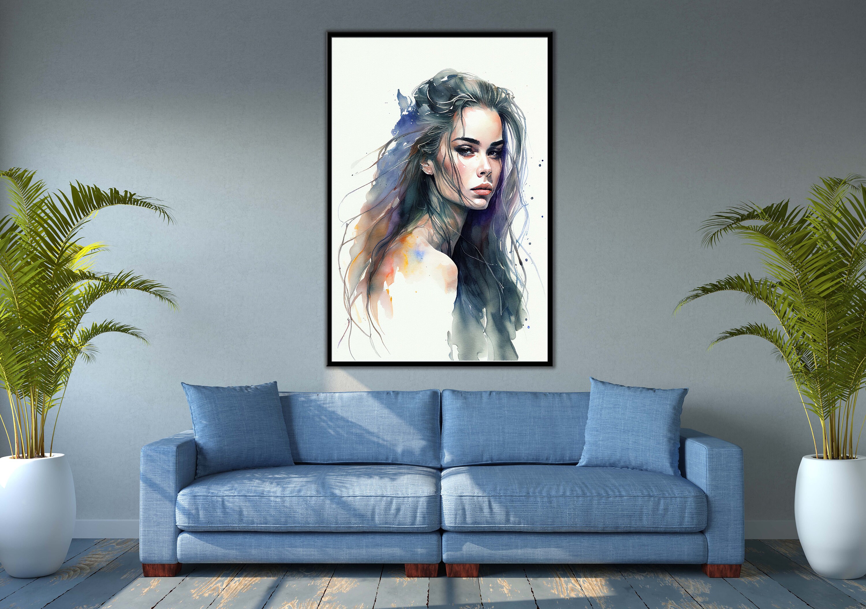 Brooke Watercolor Portrait Poster HIGH GLOSS - Etsy