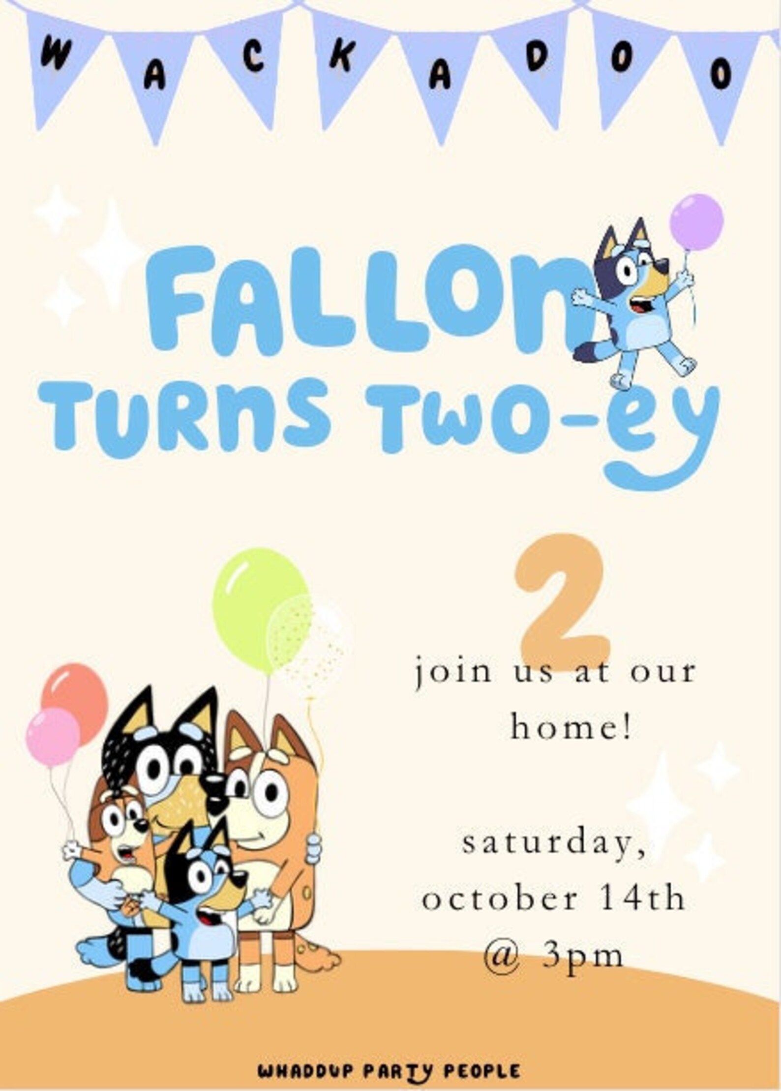 Personalized Bluey Birthday Invitation, Kids Party Evite - Etsy