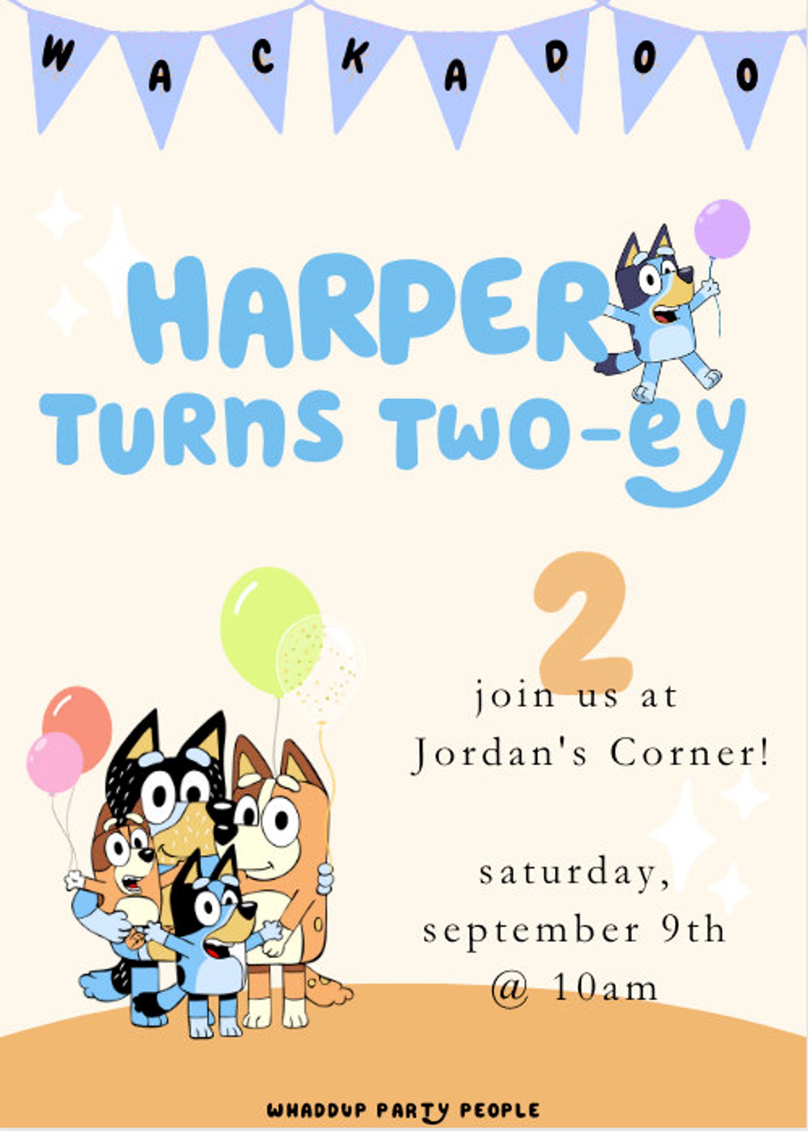 Bluey Birthday Invitation Canva Template, Bluey Kids Invite Evite Card ...