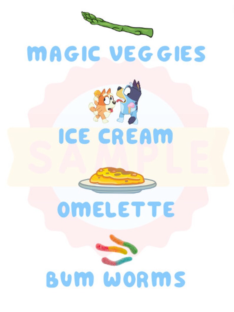 Bluey Birthday Party Decorations Food Tags / Decor Signs - Etsy