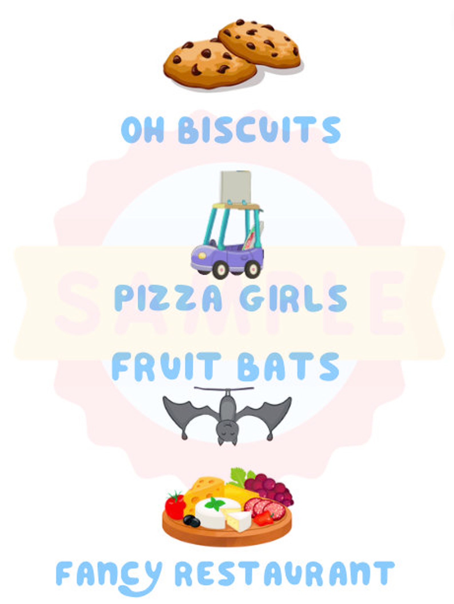 Bluey Birthday Party Decorations - Food Tags / Decor Signs - Etsy