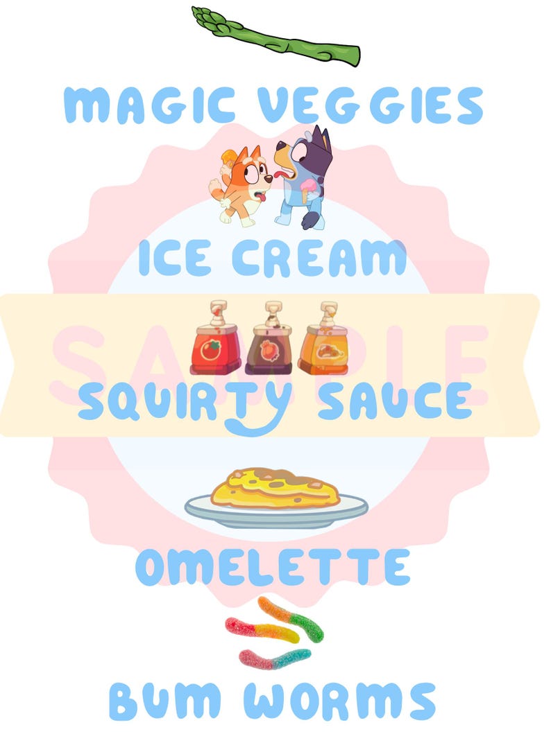 Bluey Birthday Party Decorations - Food Tags / Decor Signs - Etsy