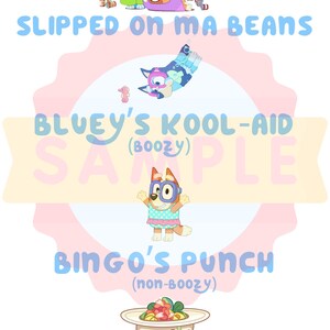 Bluey Birthday Party Decorations - Food Tags / Decor Signs - Etsy