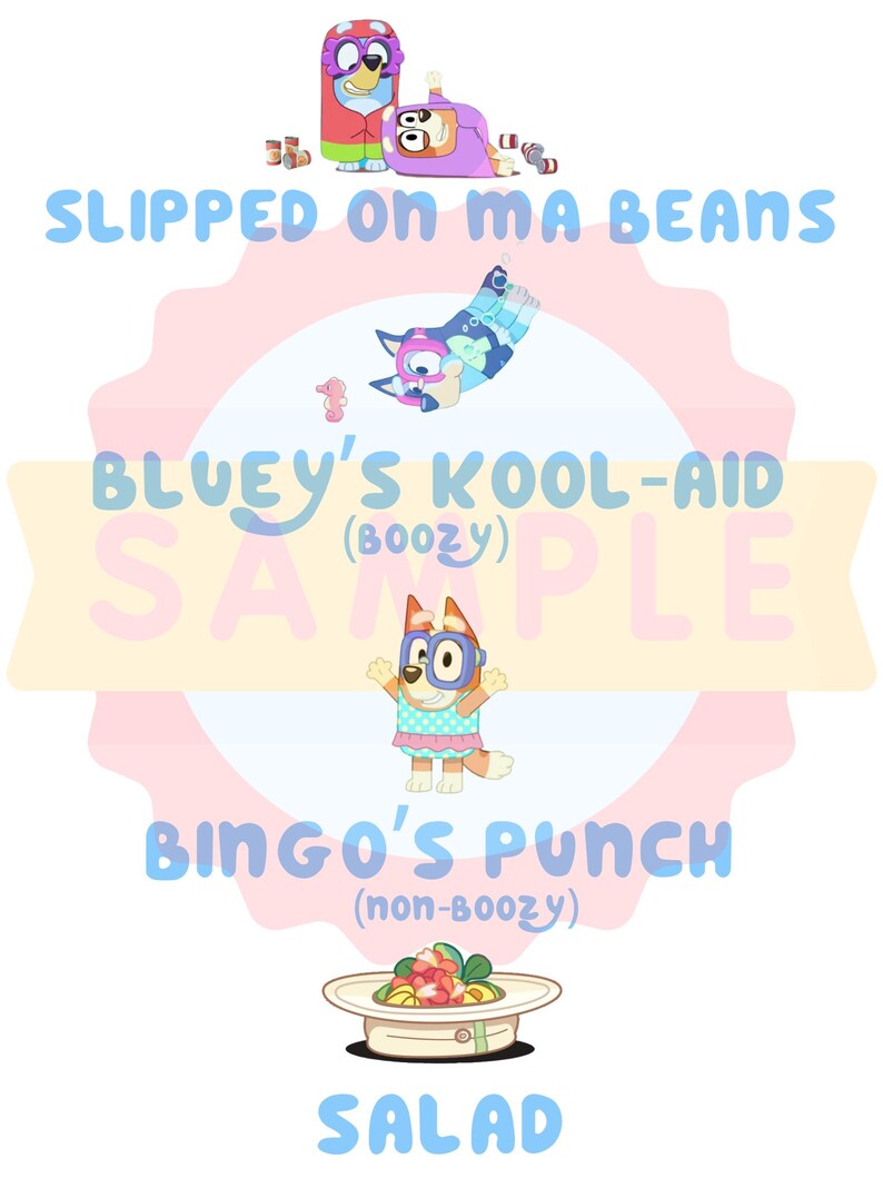 Bluey Birthday Party Decorations - Food Tags / Decor Signs - Etsy