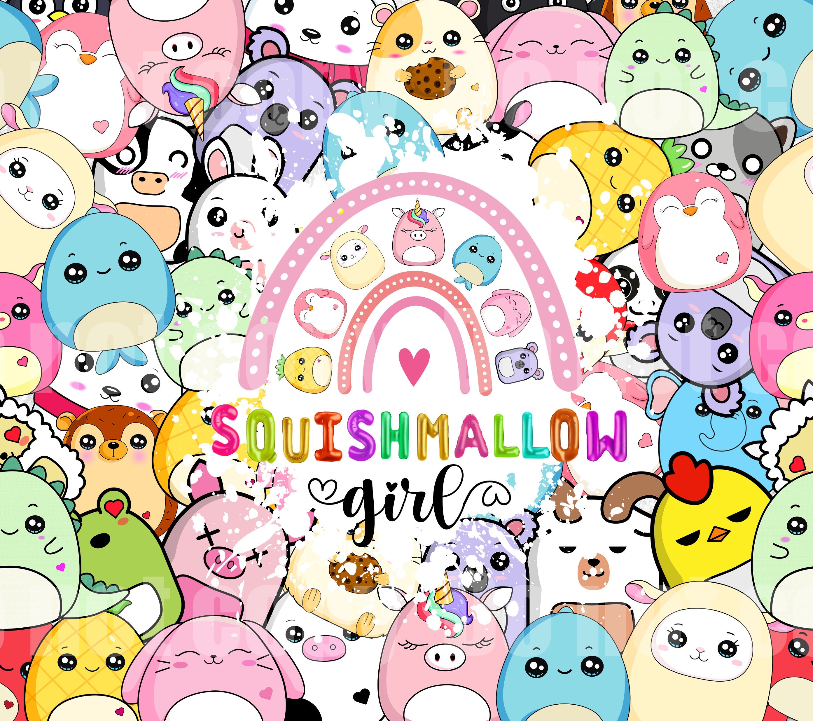Squishmallow Girl PNG, Skinny/straight Tumbler Wrap 20oz PNG, Digital ...