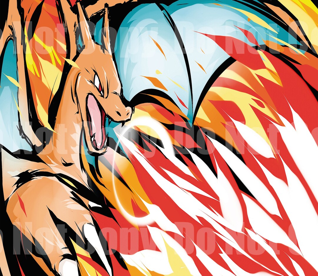 Pokemon Charizard PNG, Skinny/straight Tumbler Wrap 20oz PNG, Digital ...