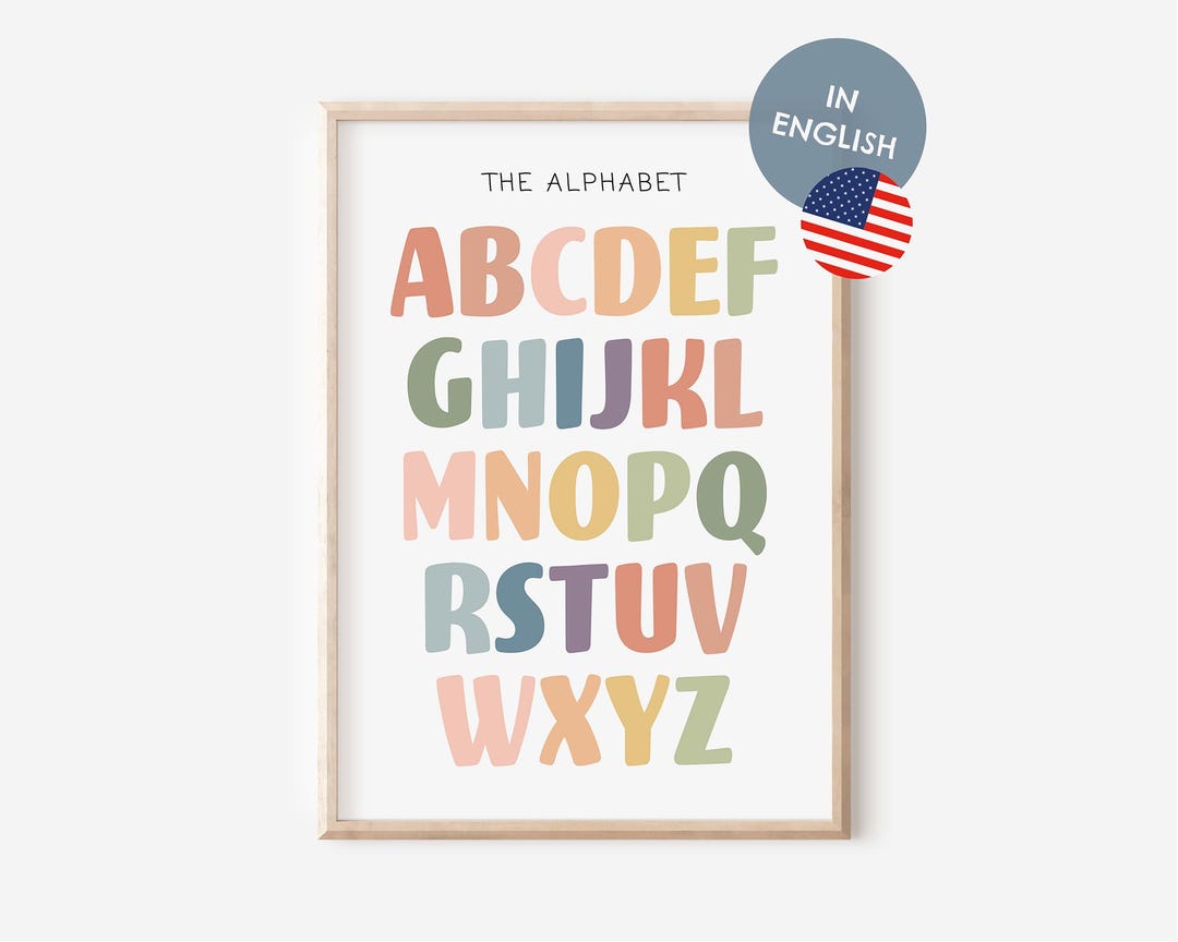 The Alphabet Educational Poster English in A4 & A3 for Kids Room | ABC ...