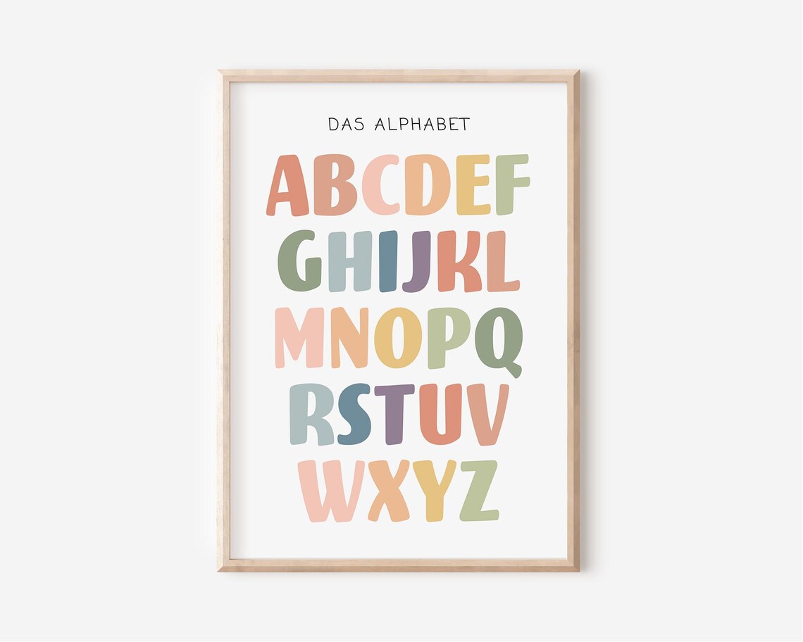 Set of 6 Learning Posters in A4 & A3 for the Children's Room | ABC ...