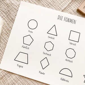 Montessori Poster With Geometric Shapes | Kindergarten in A4 and A3 ...