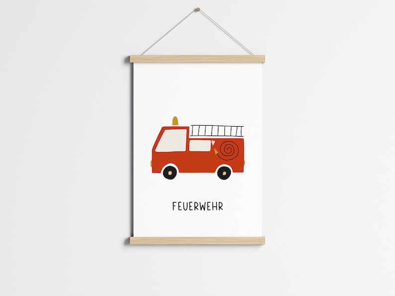 Fire Brigade Poster for Children's Rooms in A4 & A3 Boy Girl Wall ...