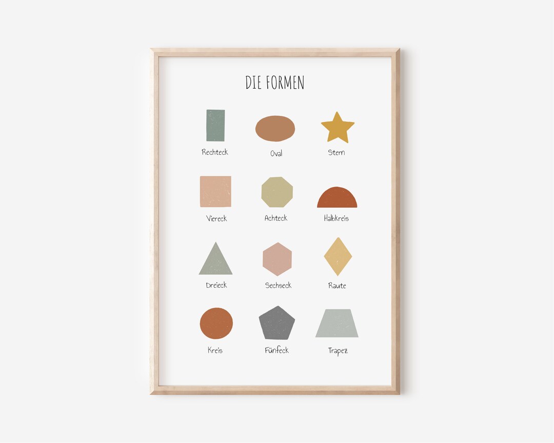 Montessori Poster With Geometric Shapes for Kindergarten in A4 and A3 ...
