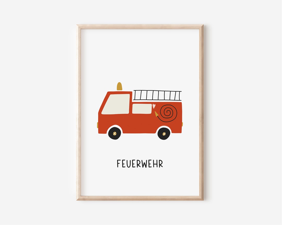 Fire Brigade Poster for Children's Rooms in A4 & A3 Boy Girl Wall ...
