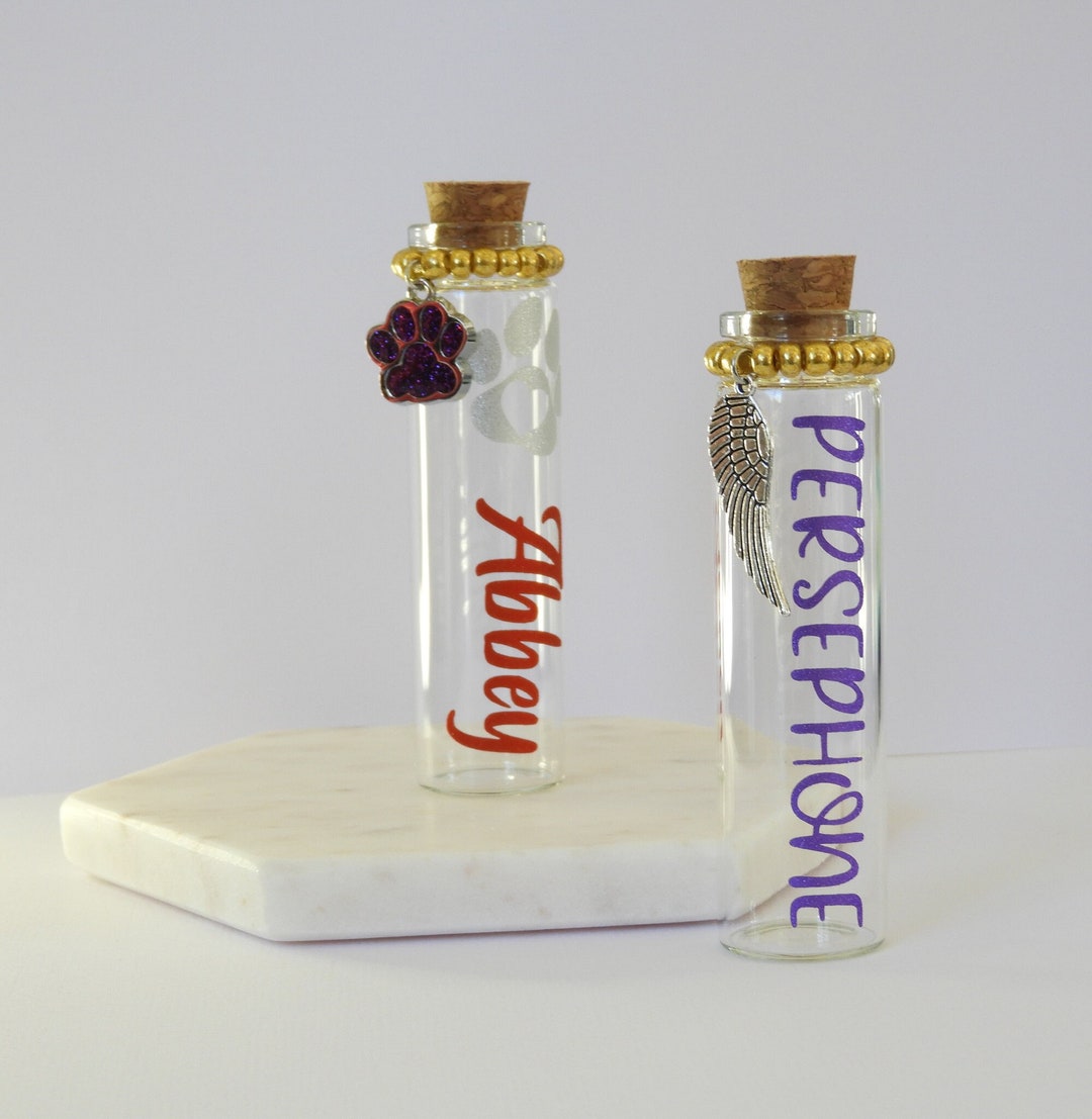 Pet Memory Keepsake Bottles, Pet Fur Whiskers or Feather Jar, Pet ...