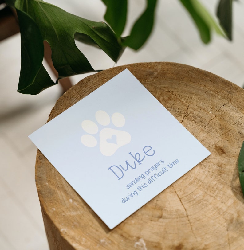 Custom Pet Sympathy Card Condolence Card for Pets Memorial - Etsy