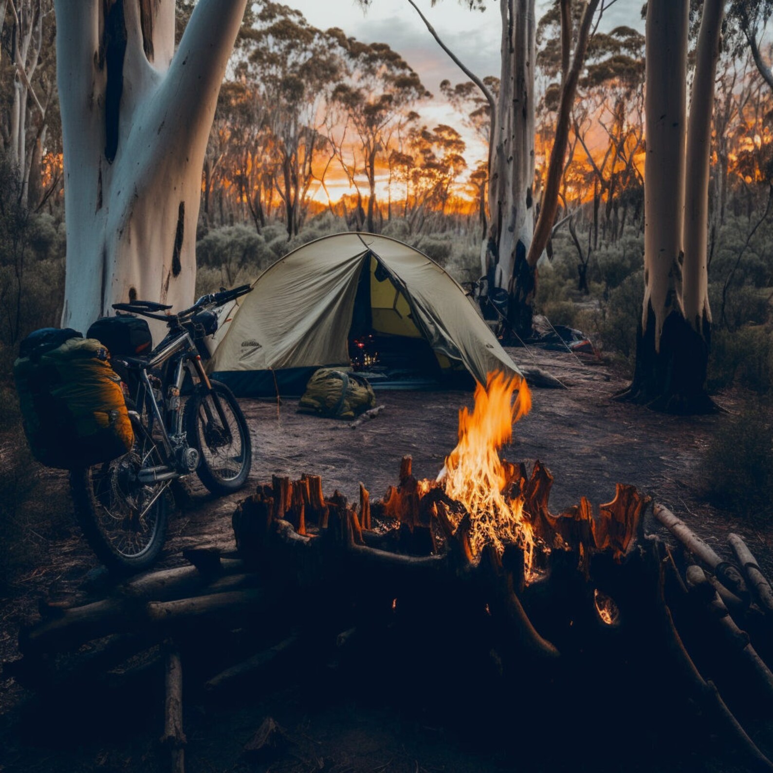 Bike Packing in the Bush Image - Etsy
