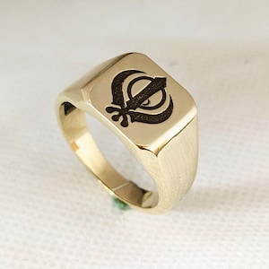 Sikh Khanda Ring, Sikhism Symbol Ring, Khalsa Khanda Ring, Ekonkar Ring ...
