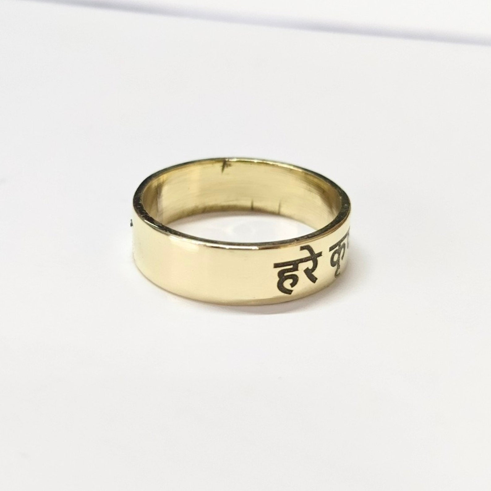 Hare Krishna Ring, Sterling Silver Mahamantra Band, Yoga Meditation ...