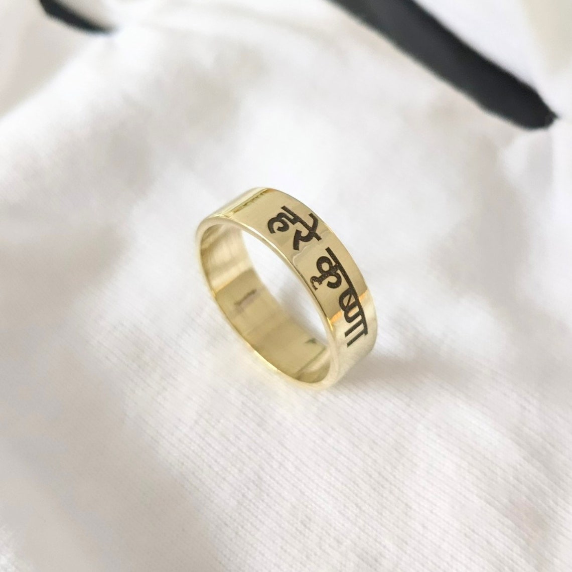 Mahamantra Hare Krishna Ring, Mahamantra Holy Names, Pure Silver Ring ...