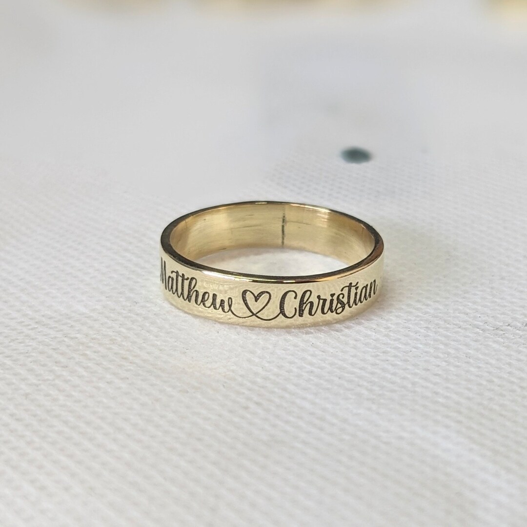 Personalized Couple Name Ring, Best Couple Matching Custom Name Ring ...