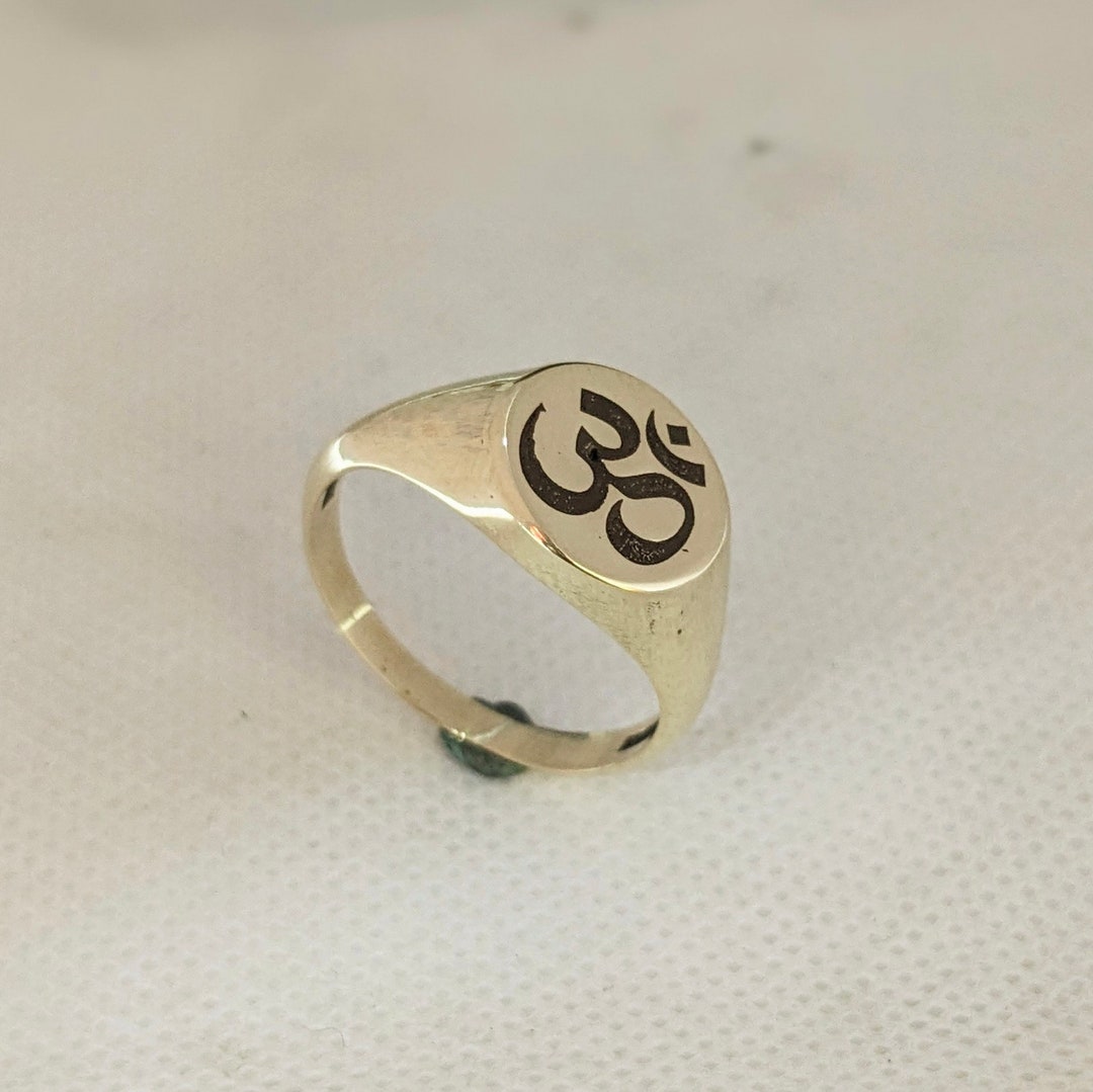 Om Signet Ring, Shiva Protection Ring, Shiva Om Ring, Yoga Ring ...