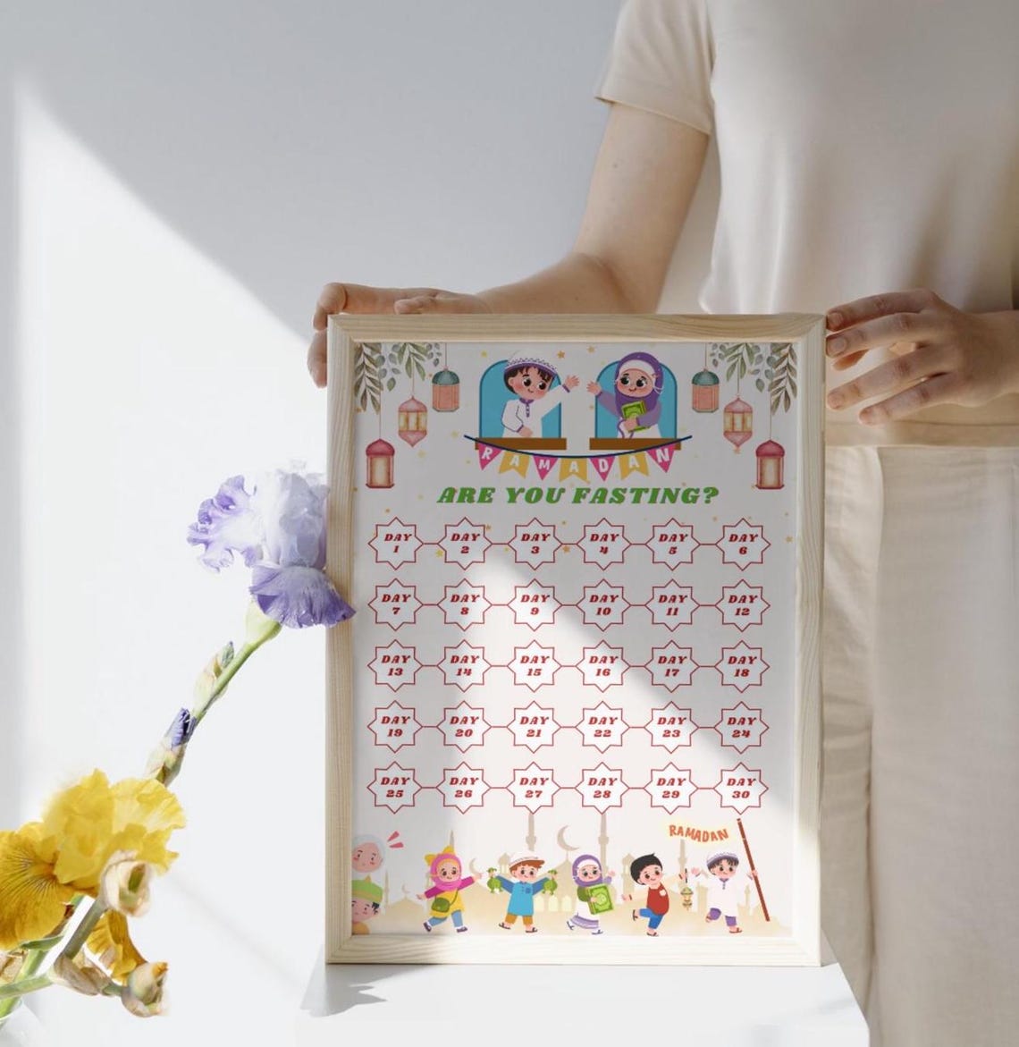 Kids Ramadan Fasting Tracker Printable Poster for Kids Islamic Digital ...
