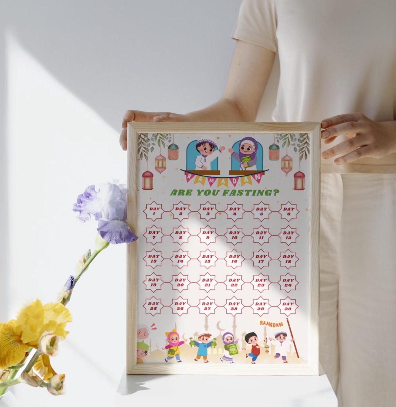 Kids Ramadan Fasting Tracker Printable Poster for Kids Islamic Digital ...