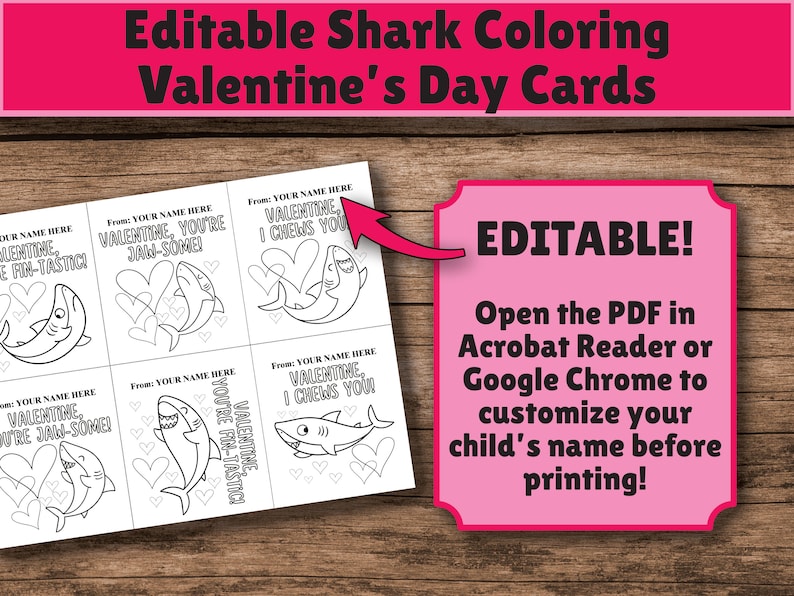 EDITABLE Printable Black and White Kids Valentine's Day - Etsy