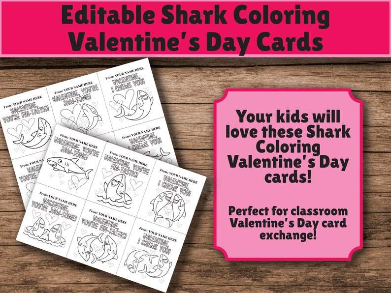 EDITABLE Printable Black and White Kids Valentine's Day Cards for ...