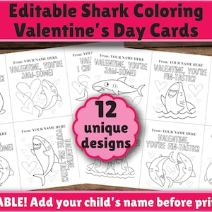 EDITABLE Printable Black and White Kids Valentine's Day Cards for ...