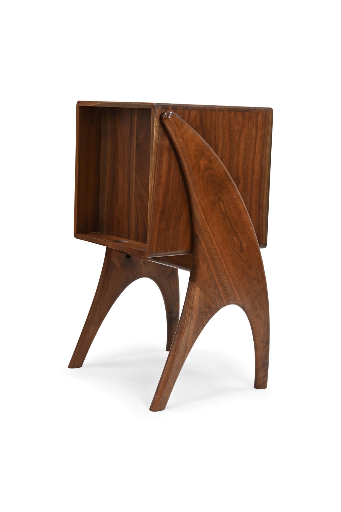 Modern Turntable Stand, Record Cabinet, Black Walnut, Side Table ...