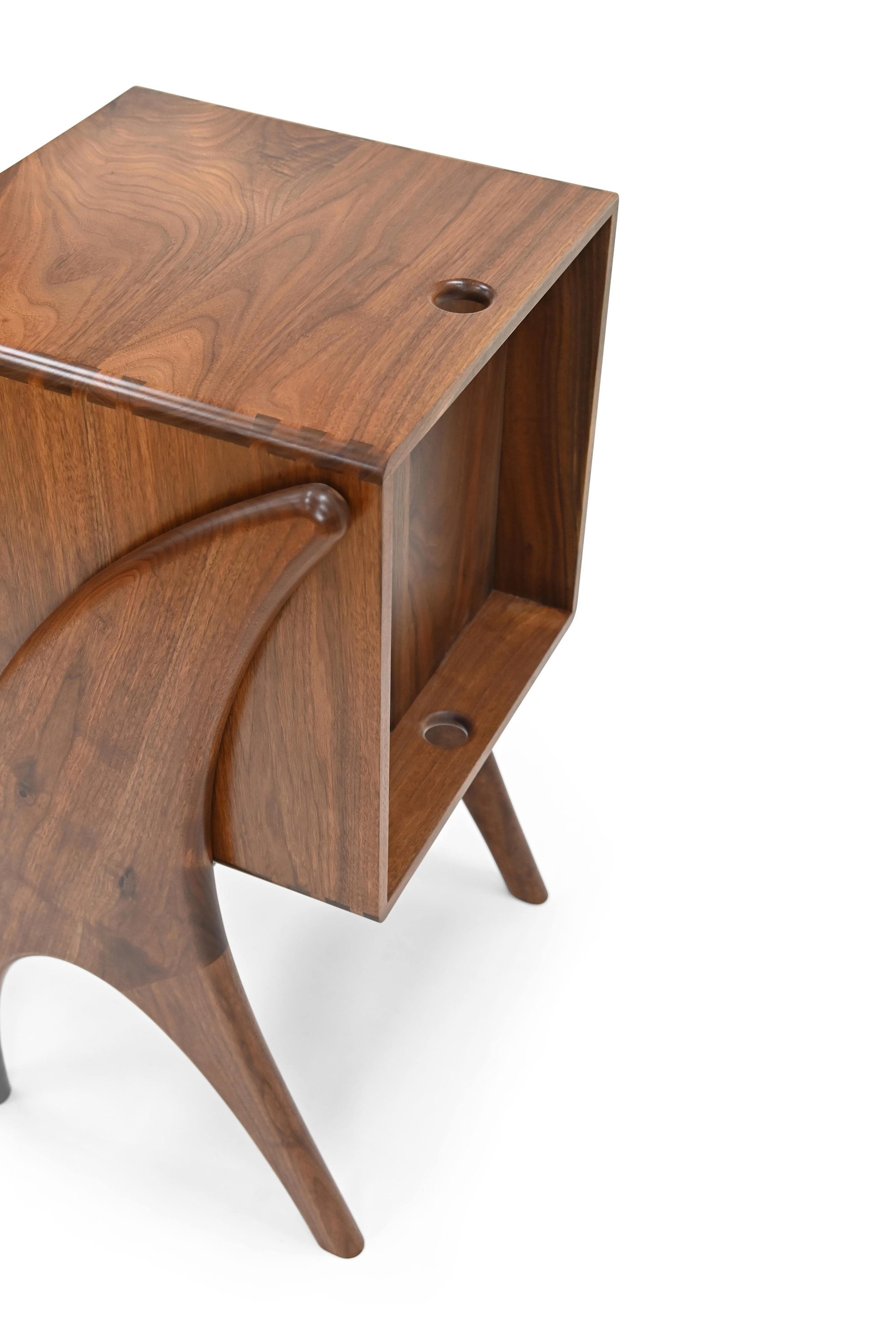 Modern Turntable Stand, Record Cabinet, Black Walnut, Side Table ...