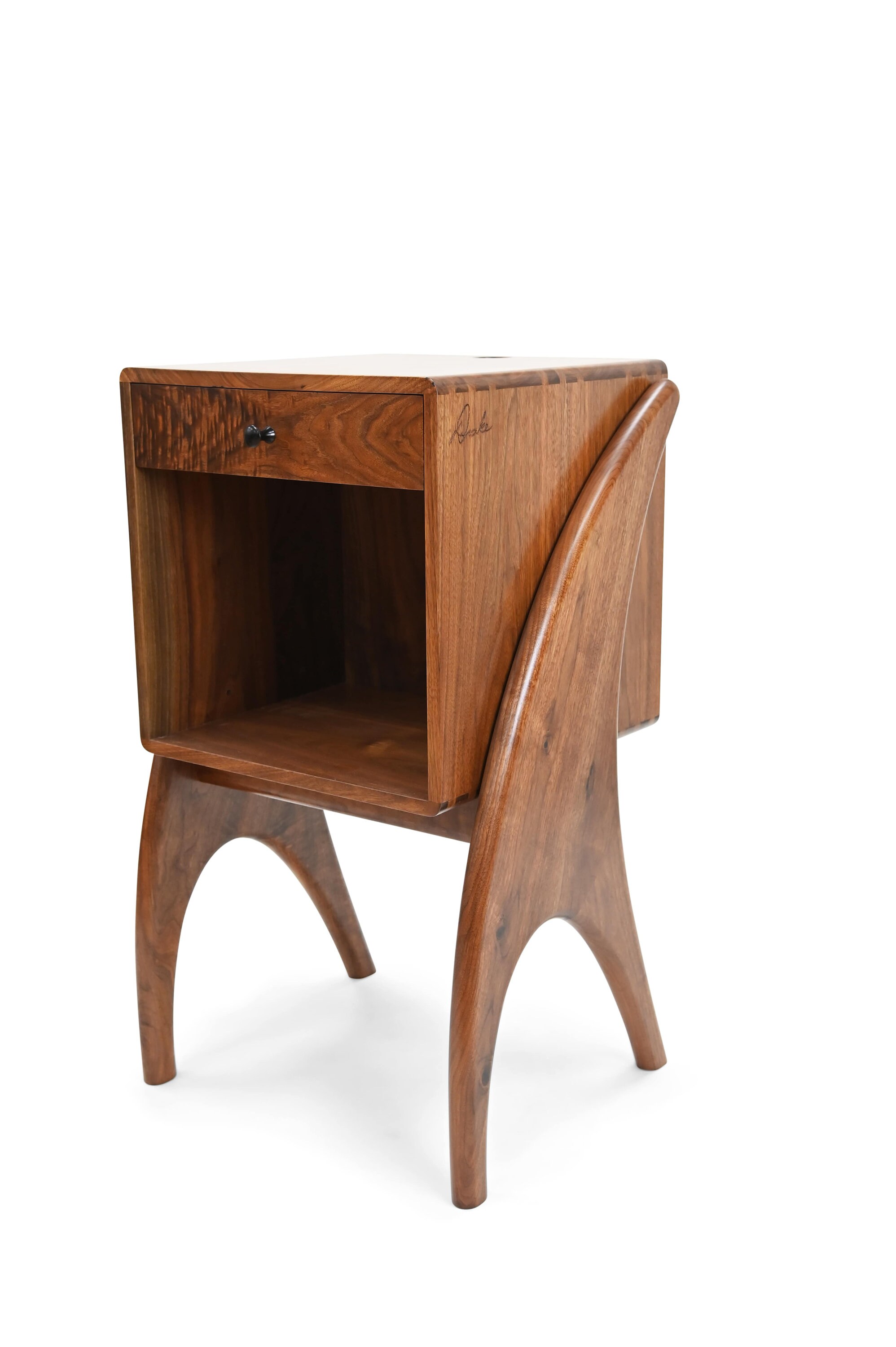 Modern Turntable Stand, Record Cabinet, Black Walnut, Side Table ...