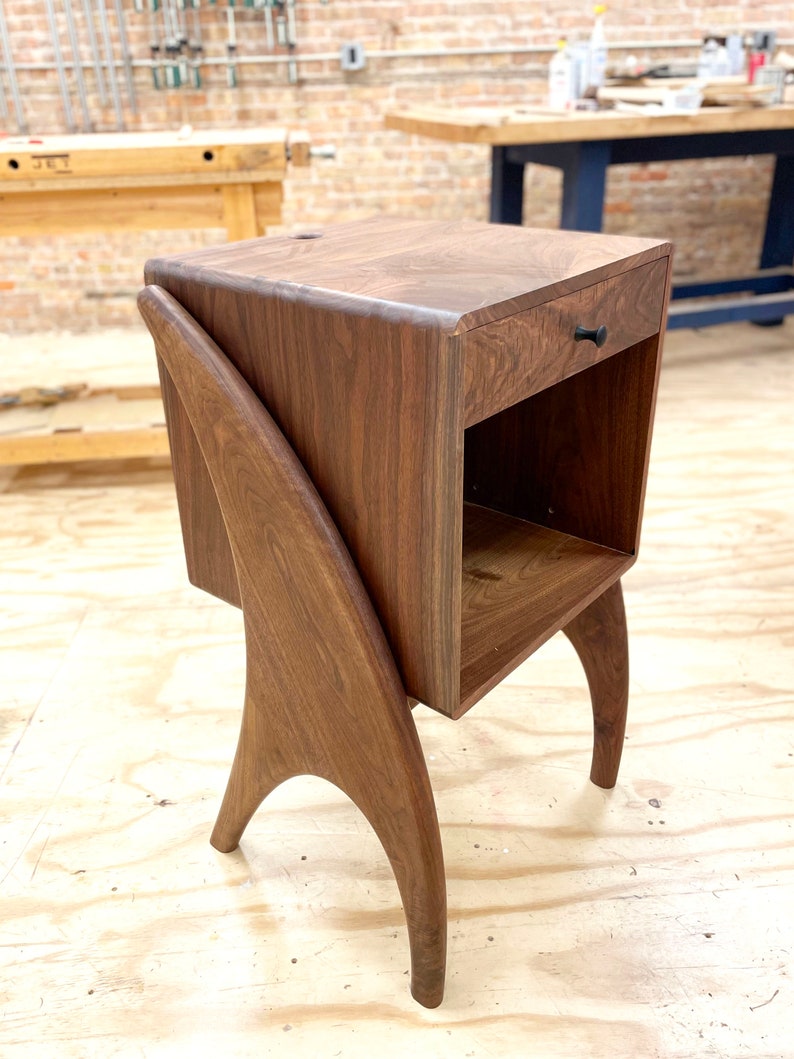 Modern Turntable Stand Record Cabinet Black Walnut Side - Etsy