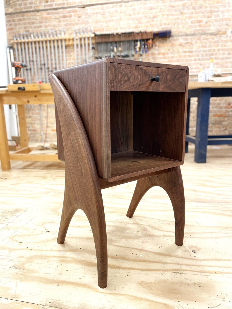 Modern Turntable Stand Record Cabinet Black Walnut Side - Etsy