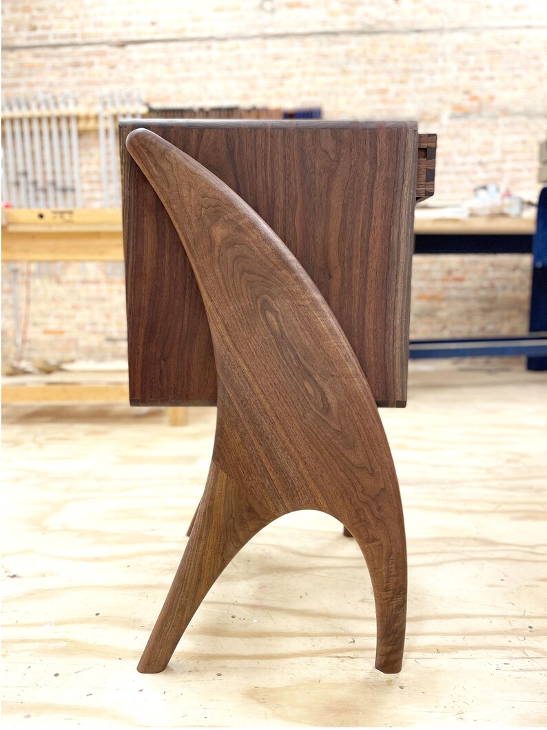 Modern Turntable Stand Record Cabinet Black Walnut Side - Etsy