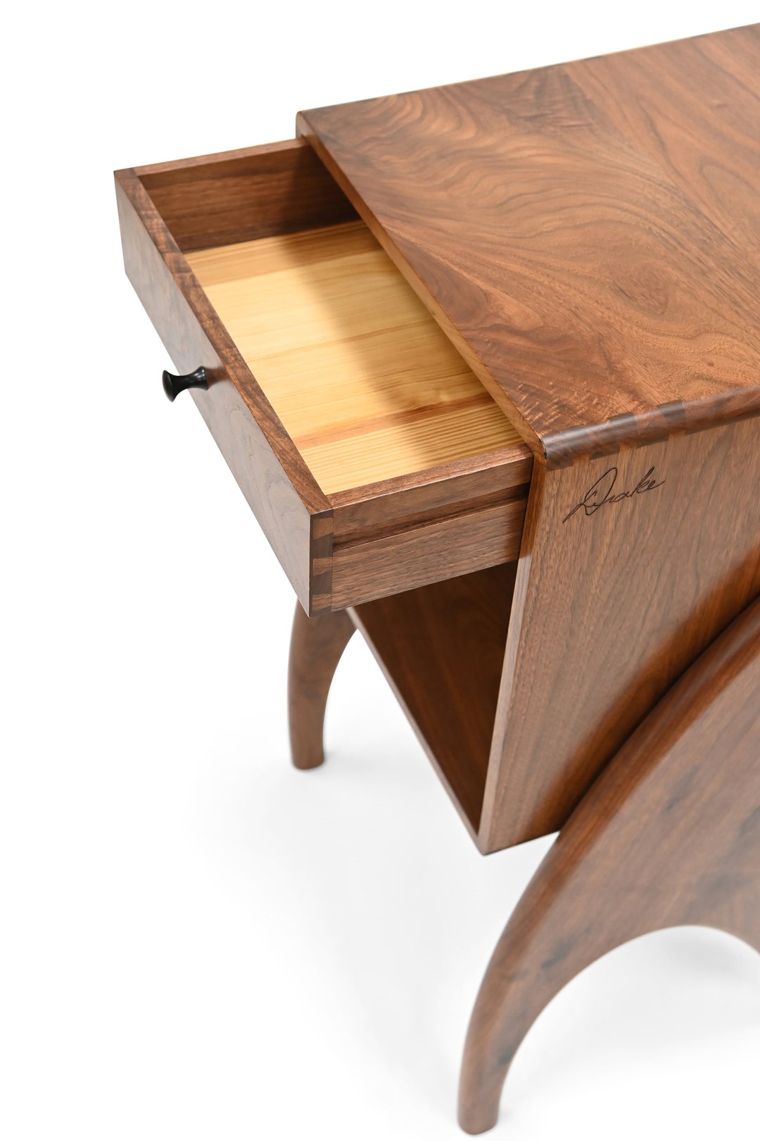 Modern Turntable Stand, Record Cabinet, Black Walnut, Side Table ...