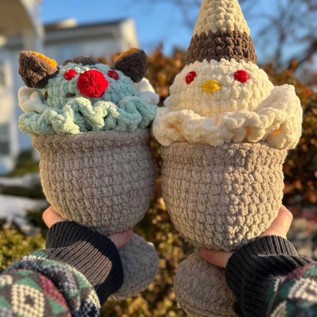 Crochet Friendly Clown Sundae Amigurumi Crocheted Stuffies Cute ...