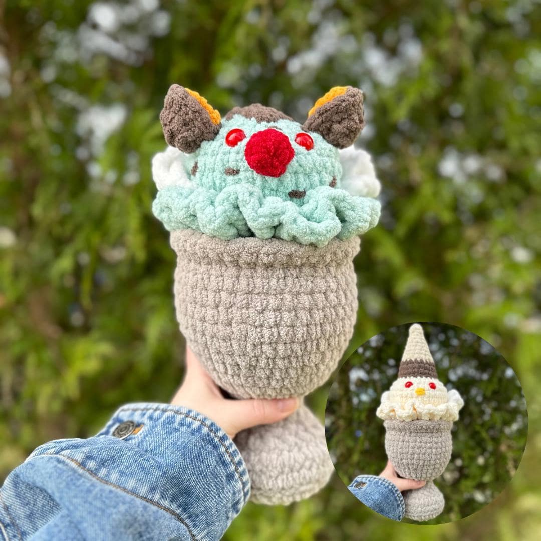 Crochet Friendly Clown Sundaes Amigurumi Crocheted Stuffies Cute ...