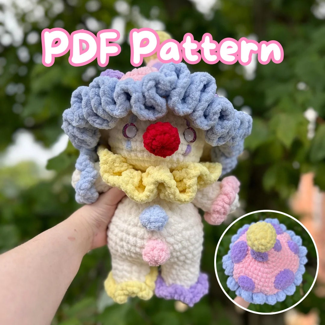 Buttons the Silly Mushroom Clown Crochet Pattern - PDF Pattern, Crochet ...