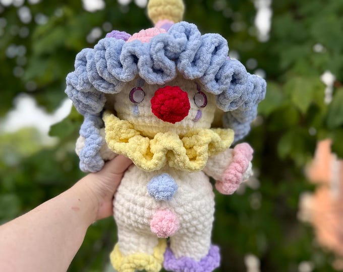 Crochet Buttons the Silly Mushroom Clown Plush - Amigurumi • Crocheted ...