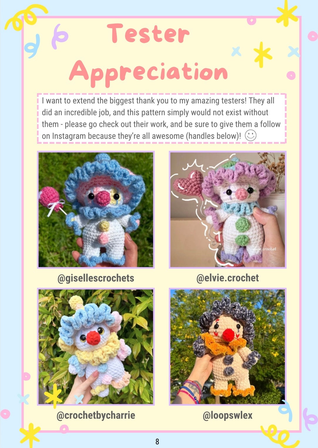 Buttons the Silly Mushroom Clown Crochet Pattern - PDF Pattern, Crochet ...