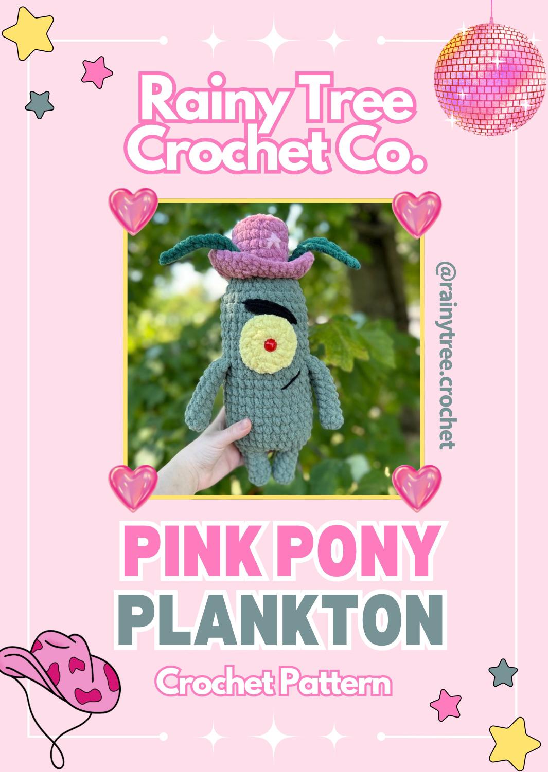 Pink Pony Plankton Crochet Pattern - PDF Pattern, Crochet, Digital ...